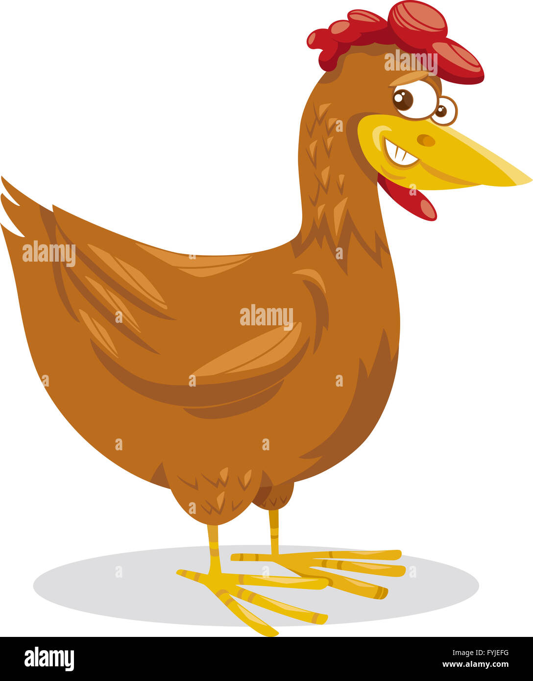 hen farm animal cartoon illustration Stock Photo - Alamy
