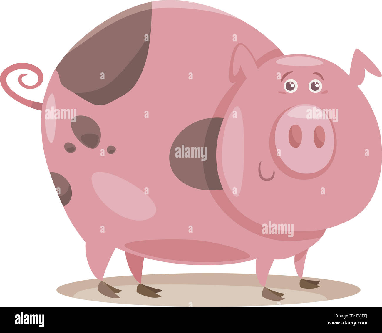 pig farm animal cartoon illustration Stock Photo - Alamy