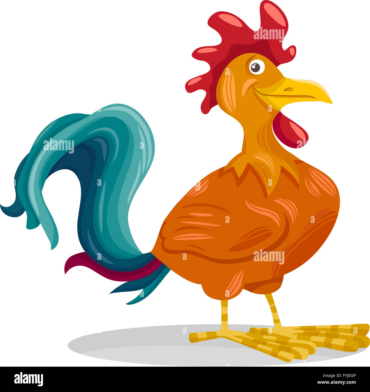funny rooster cartoon illustration Stock Photo - Alamy