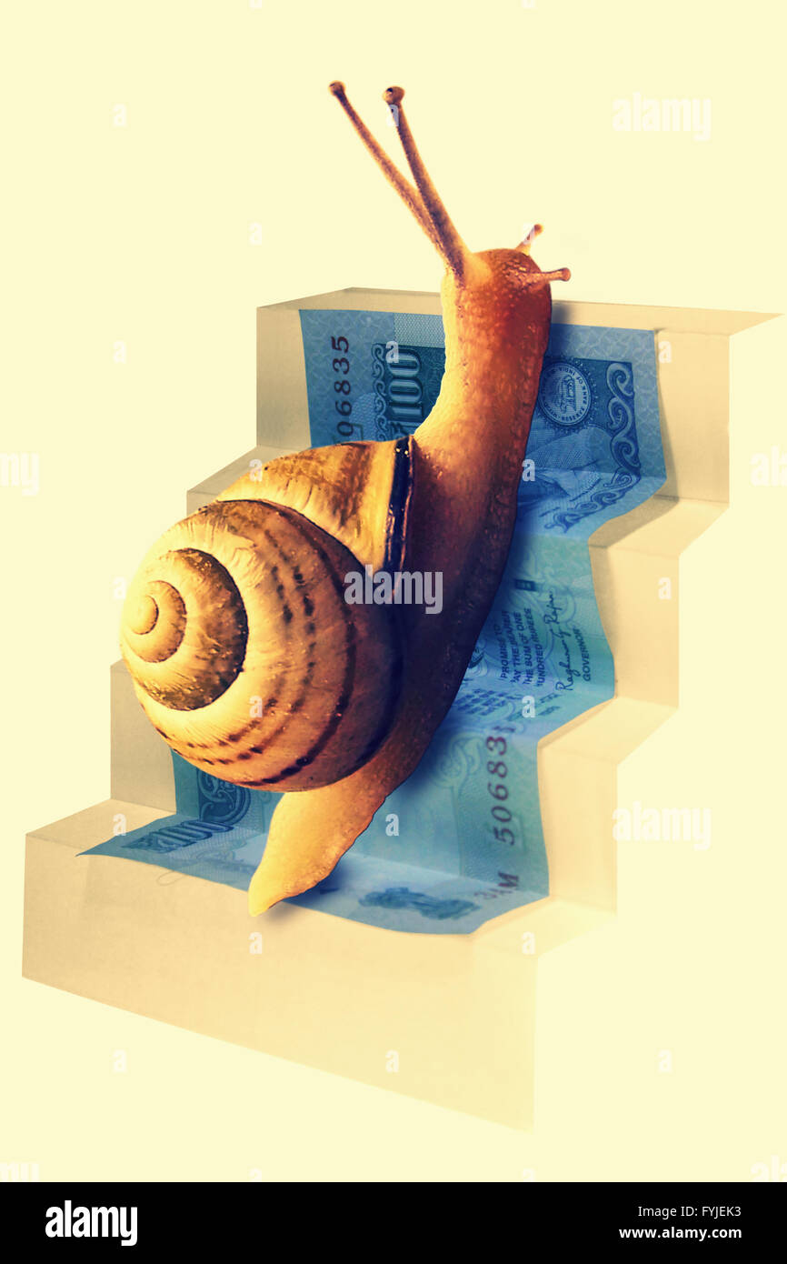 Snail on Staircase Stock Photo - Alamy