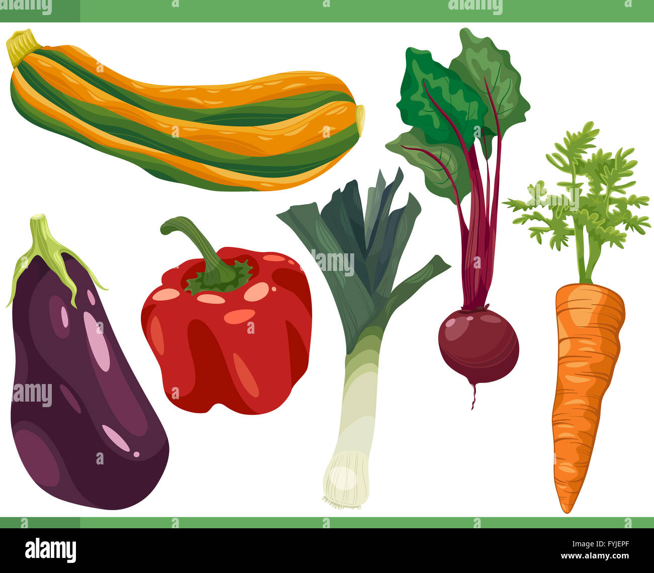 Fresh vegetables flat cartoon hi-res stock photography and images - Alamy