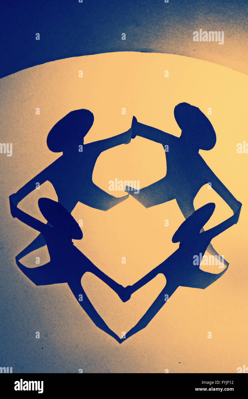 Group of Paper Men Stock Photo - Alamy