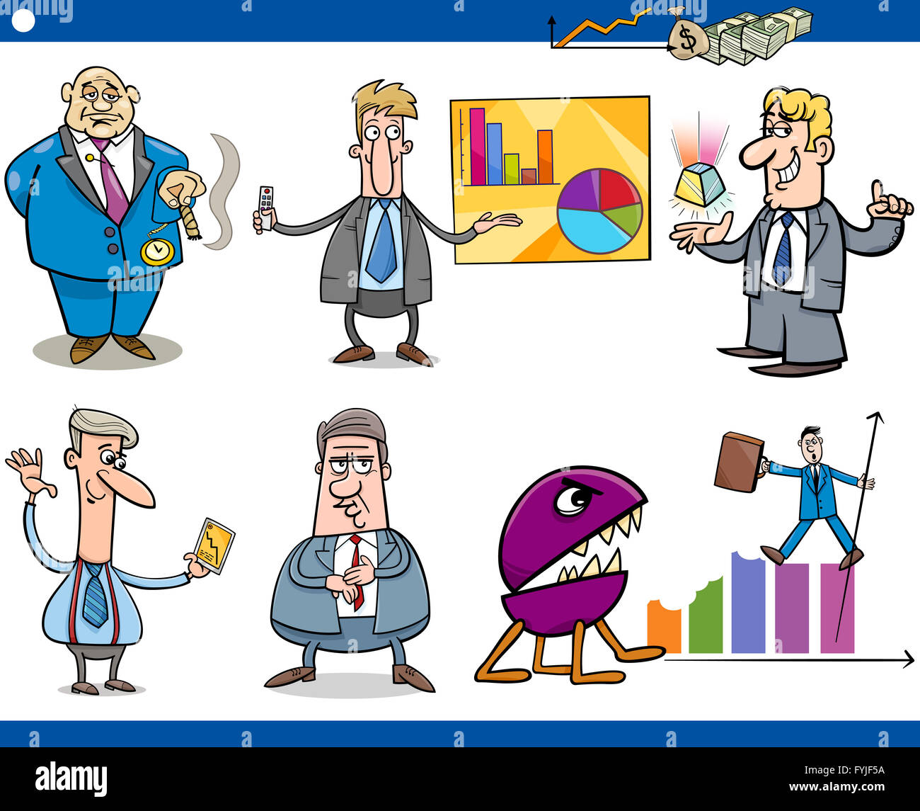 businessmen cartoon concepts set Stock Photo - Alamy