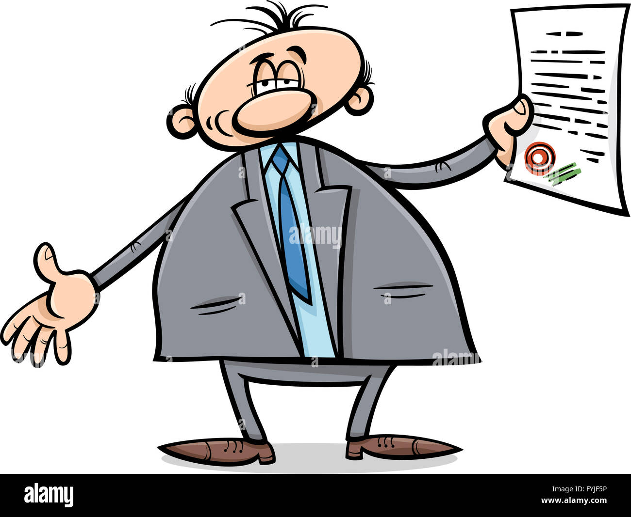 man with diploma cartoon illustration Stock Photo - Alamy