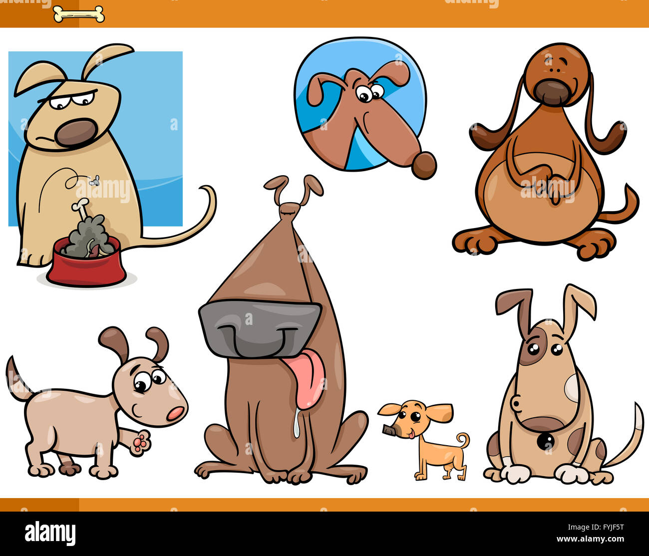dogs characters cartoon set Stock Photo - Alamy