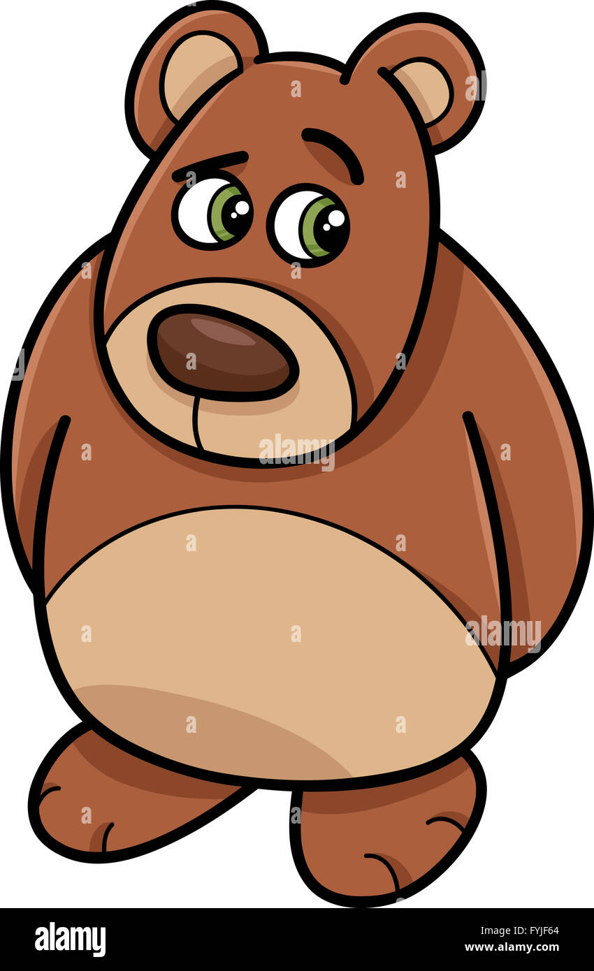 shy bear animal cartoon illustration Stock Photo - Alamy