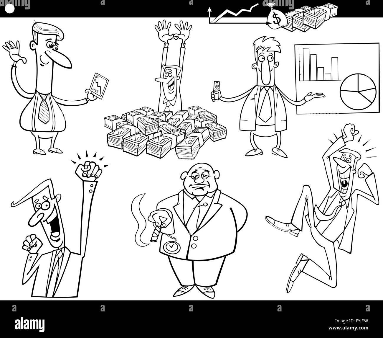 Cartoon characters business Black and White Stock Photos & Images - Alamy
