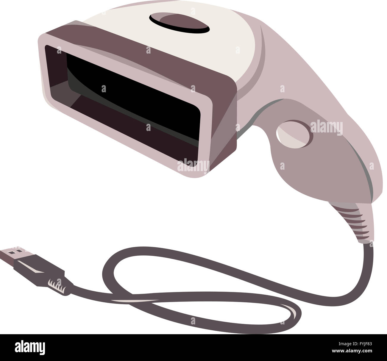 Barcode Scanner Reader USB Cable Retro Stock Photo - Alamy