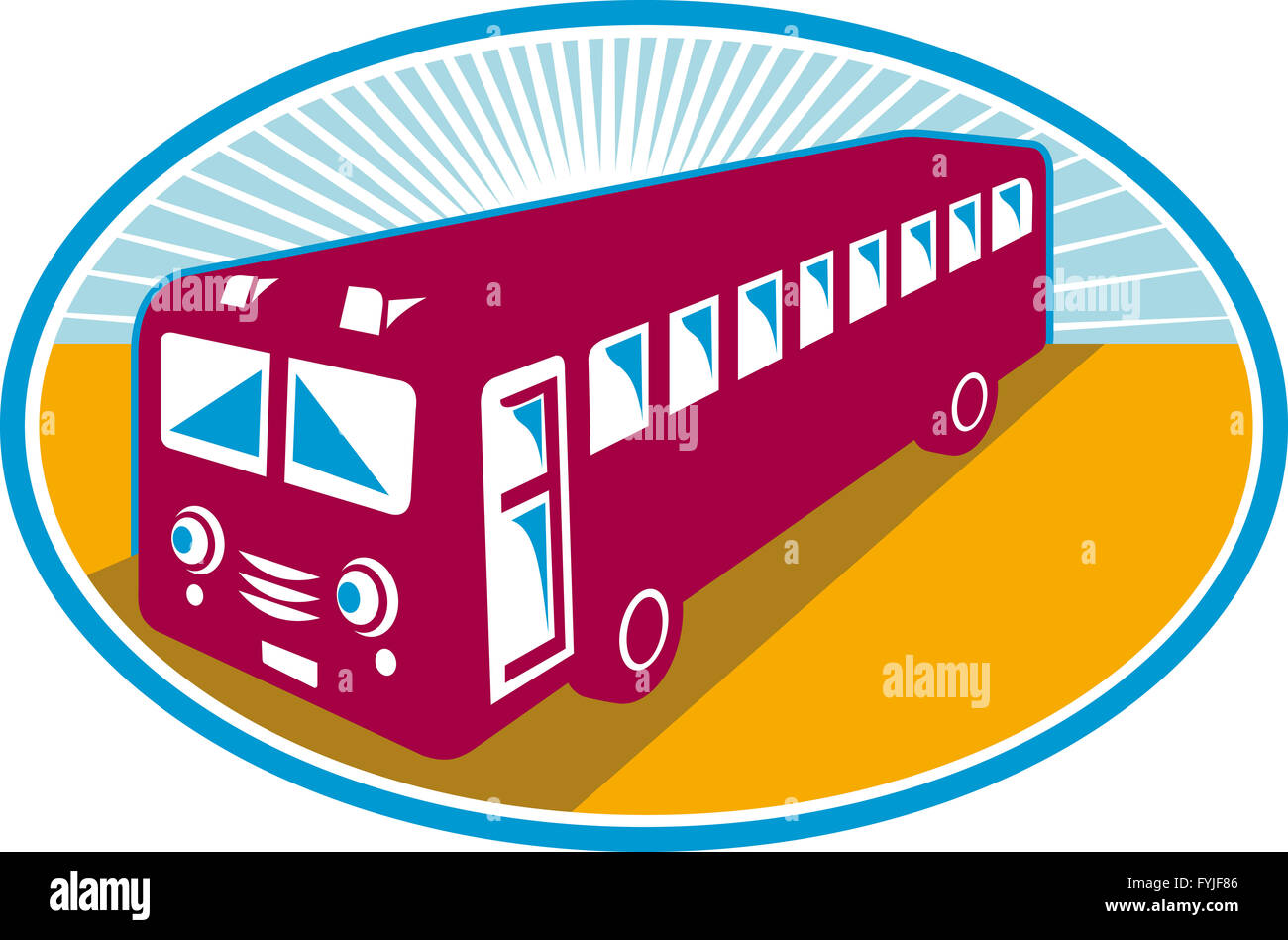 Vintage Coach Bus Shuttle Retro Stock Photo - Alamy