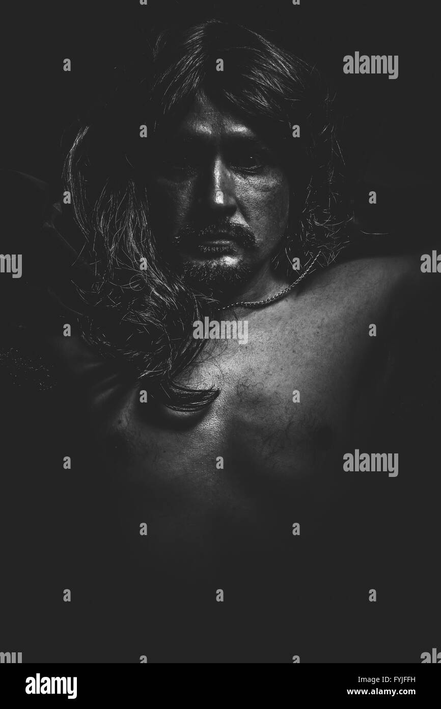 Vampire, Male model, evil, blind, fallen angel of death Stock Photo - Alamy