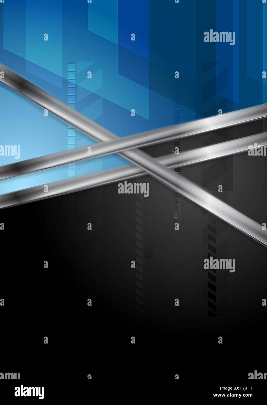 Blue and black tech background with metal stripe Stock Photo - Alamy