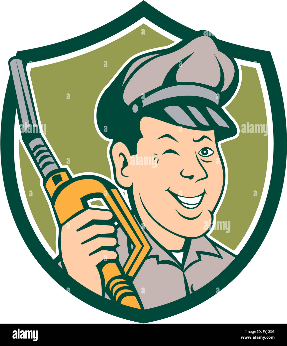 Cartoon man gas station pump hi-res stock photography and images - Alamy