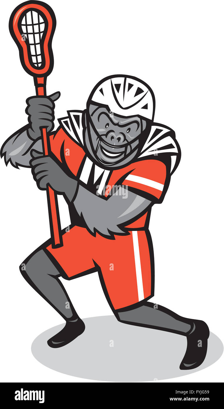 Gorilla Lacrosse Player Cartoon Stock Photo - Alamy