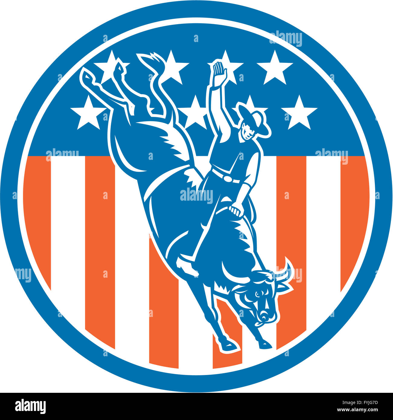 American rodeo bull flag hi-res stock photography and images - Alamy