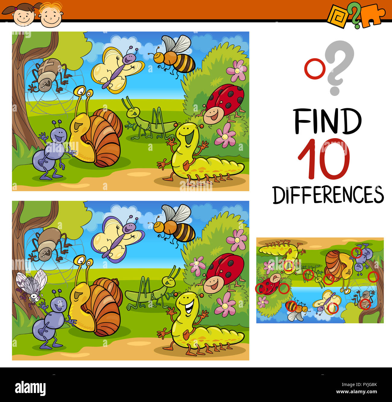 finding differences game cartoon Stock Photo - Alamy