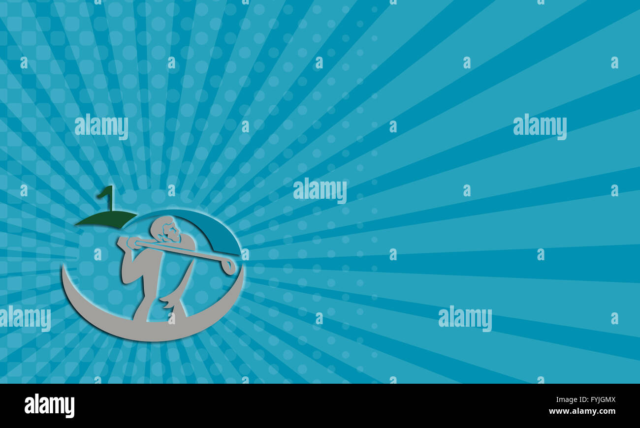 Business card Golfer Tee Off Golf Retro Stock Photo - Alamy