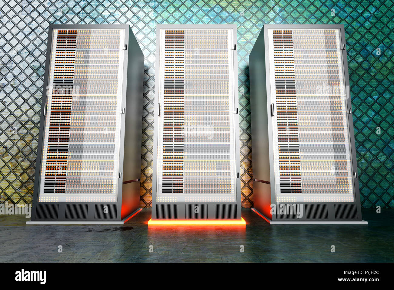 Metal Server room Stock Photo - Alamy