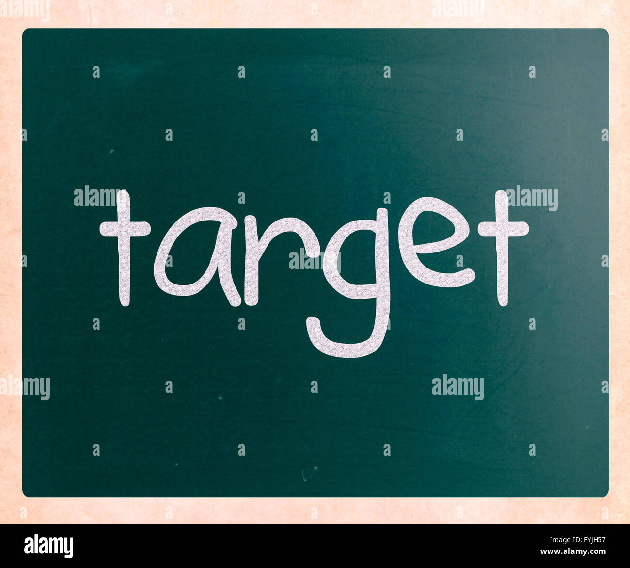 Target handwritten with white chalk on a blackboard Stock Photo - Alamy