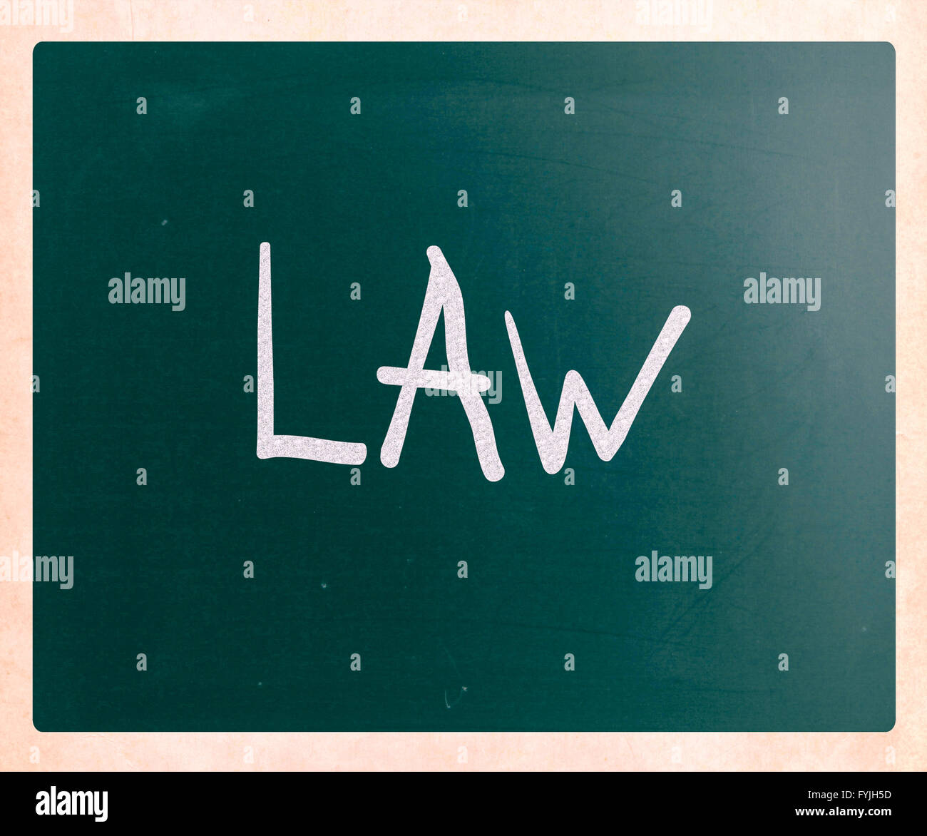 Law handwritten with white chalk on a blackboard Stock Photo - Alamy