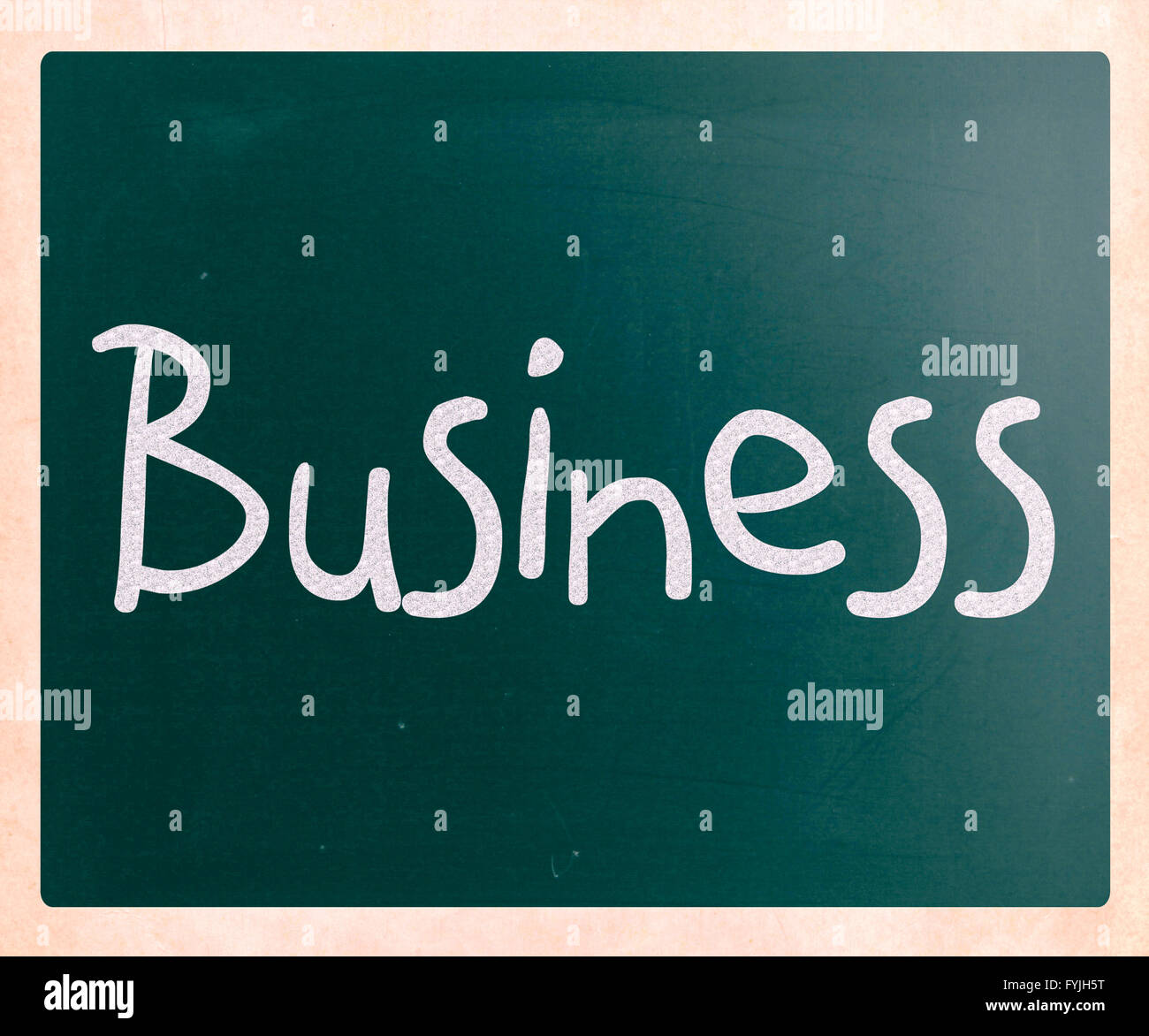 The word Business handwritten with white chalk on a blackboard Stock ...