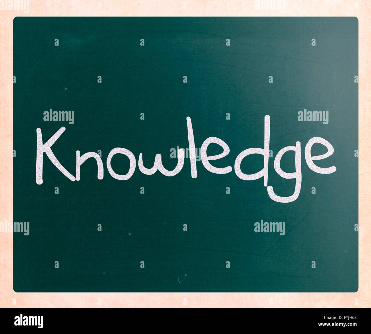 Knowledge handwritten with white chalk on a blackboard Stock Photo - Alamy