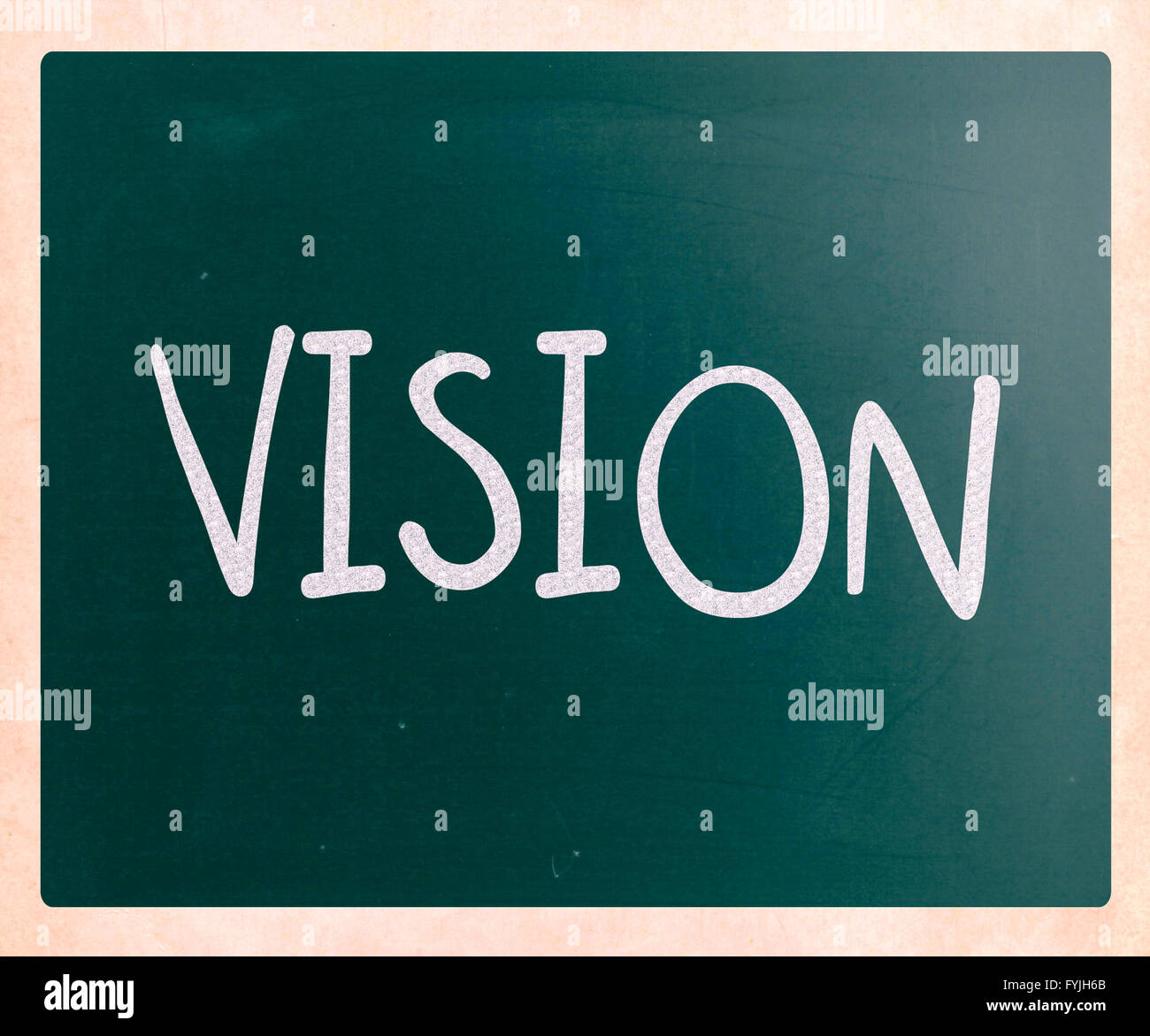 Vision handwritten with white chalk on a blackboard Stock Photo - Alamy