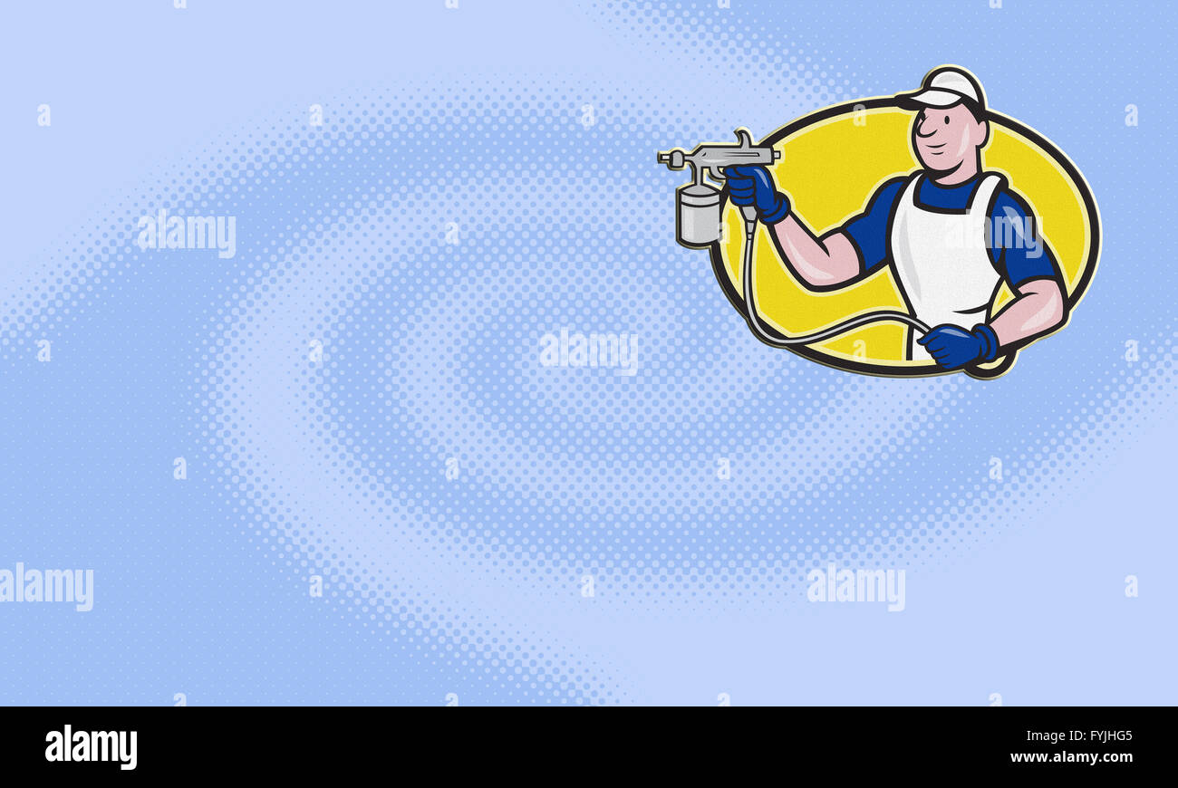 Spray Painter Spraying Gun Cartoon Stock Photo - Alamy
