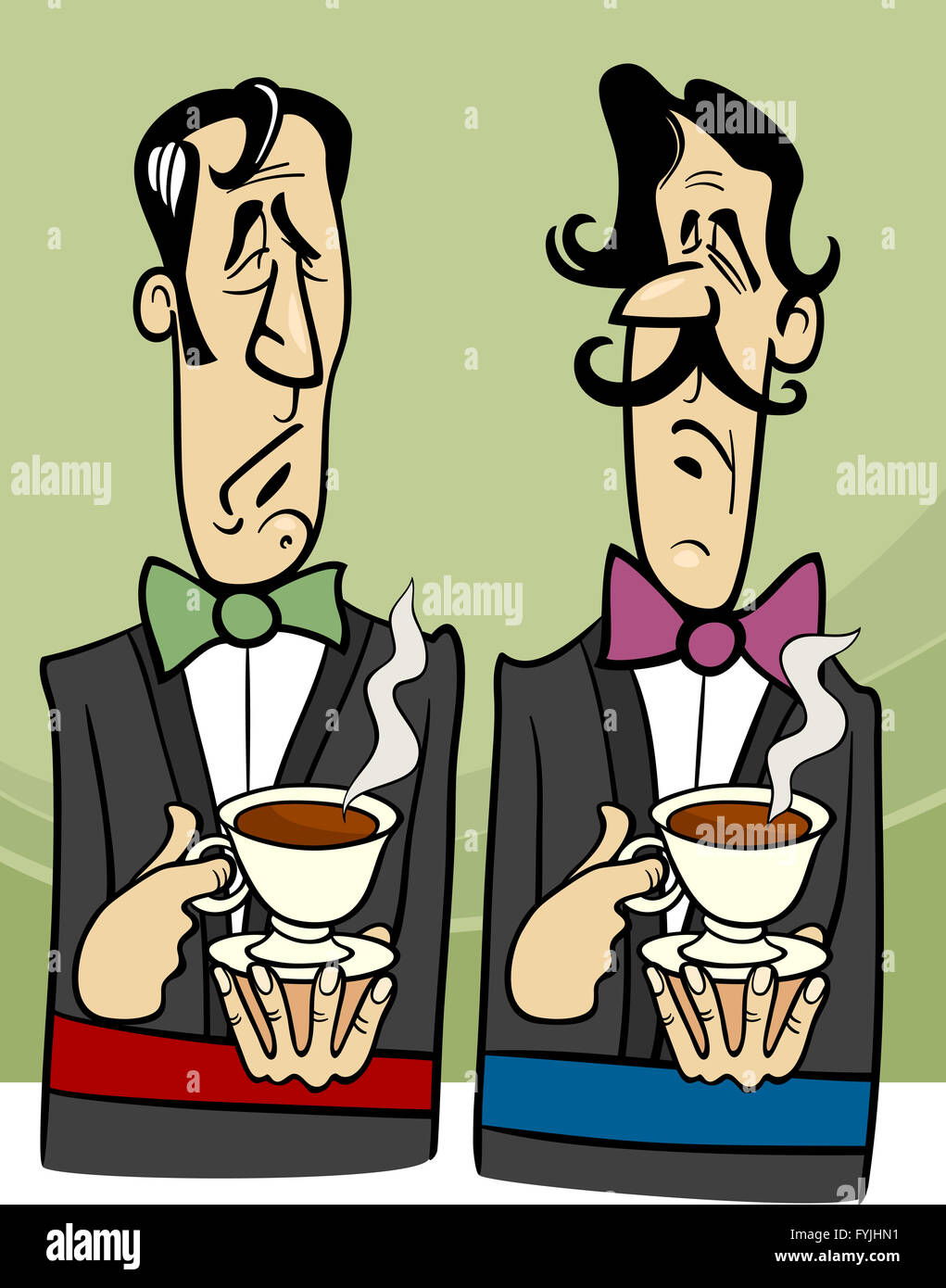 dignified gentlemen cartoon illustration Stock Photo - Alamy