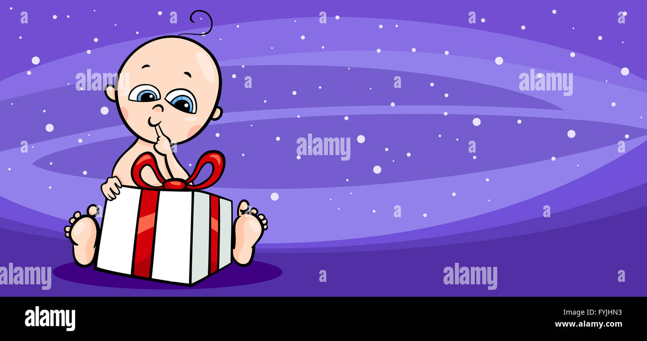 little baby santa greeting card cartoon Stock Photo - Alamy