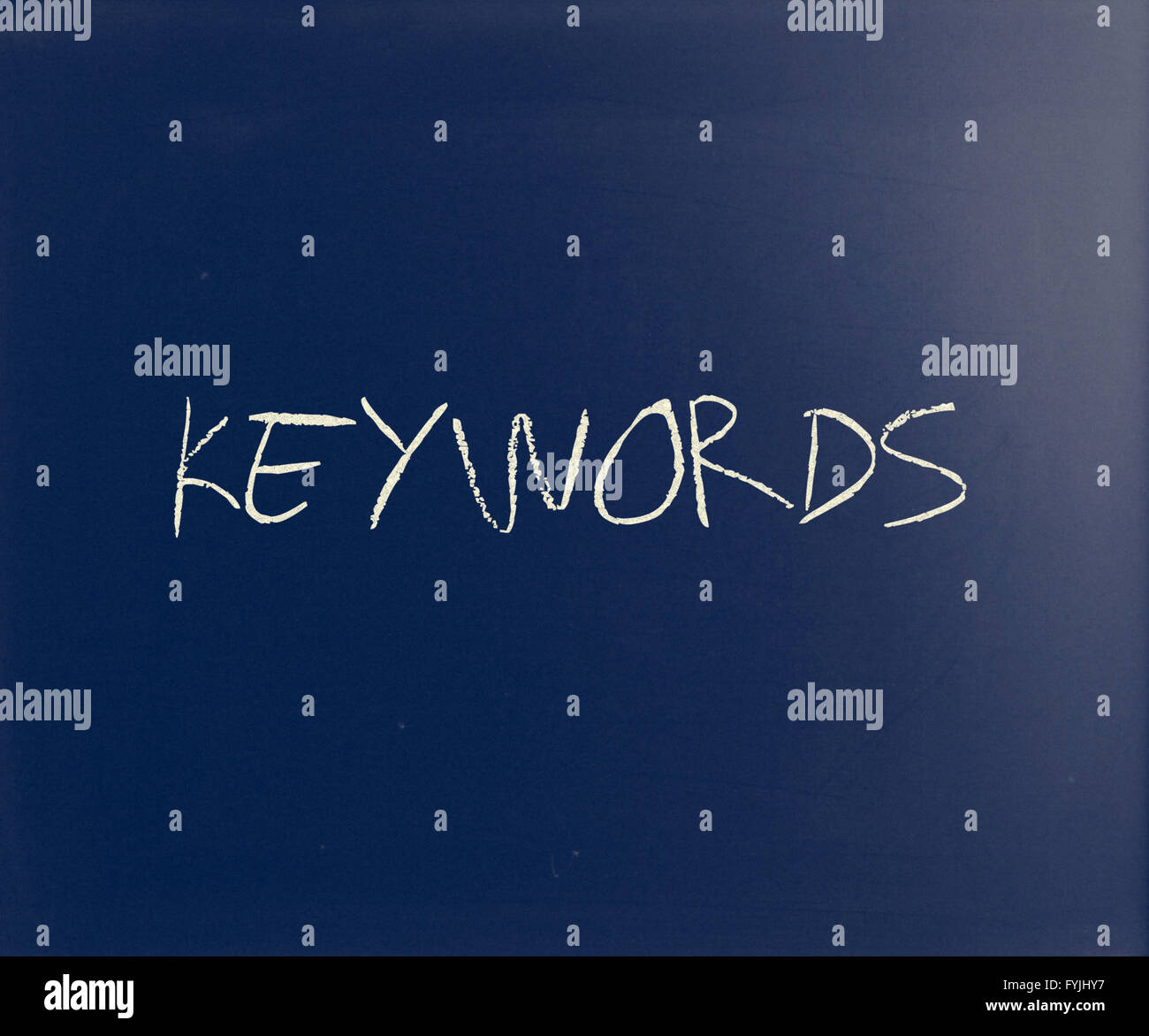 The word Keywords handwritten with white chalk on a blackboard Stock ...