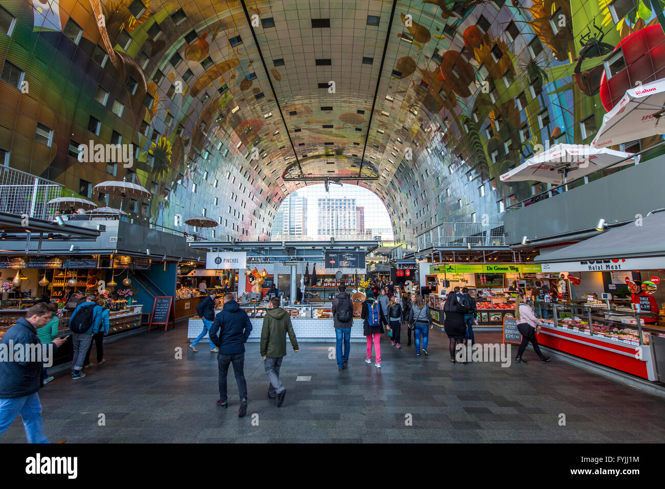 The new market hall in Rotterdam, the first covered market place in the ...