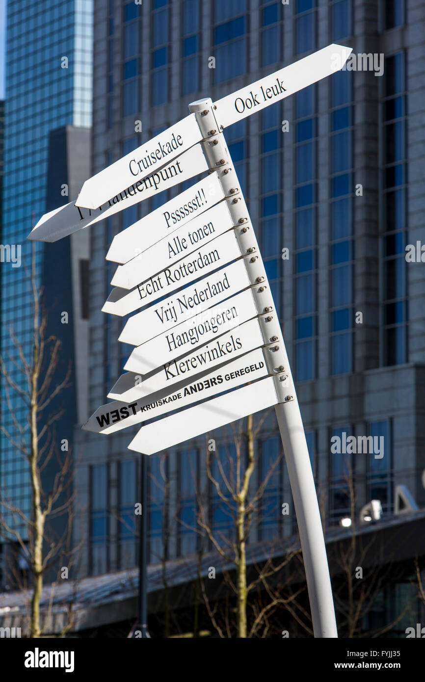 Neighborhood on Westersingel, downtown, artwork, alternative, signpost ...