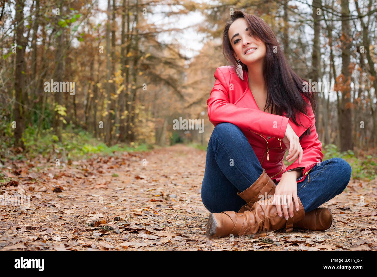 Woman girl in forest hi-res stock photography and images - Alamy