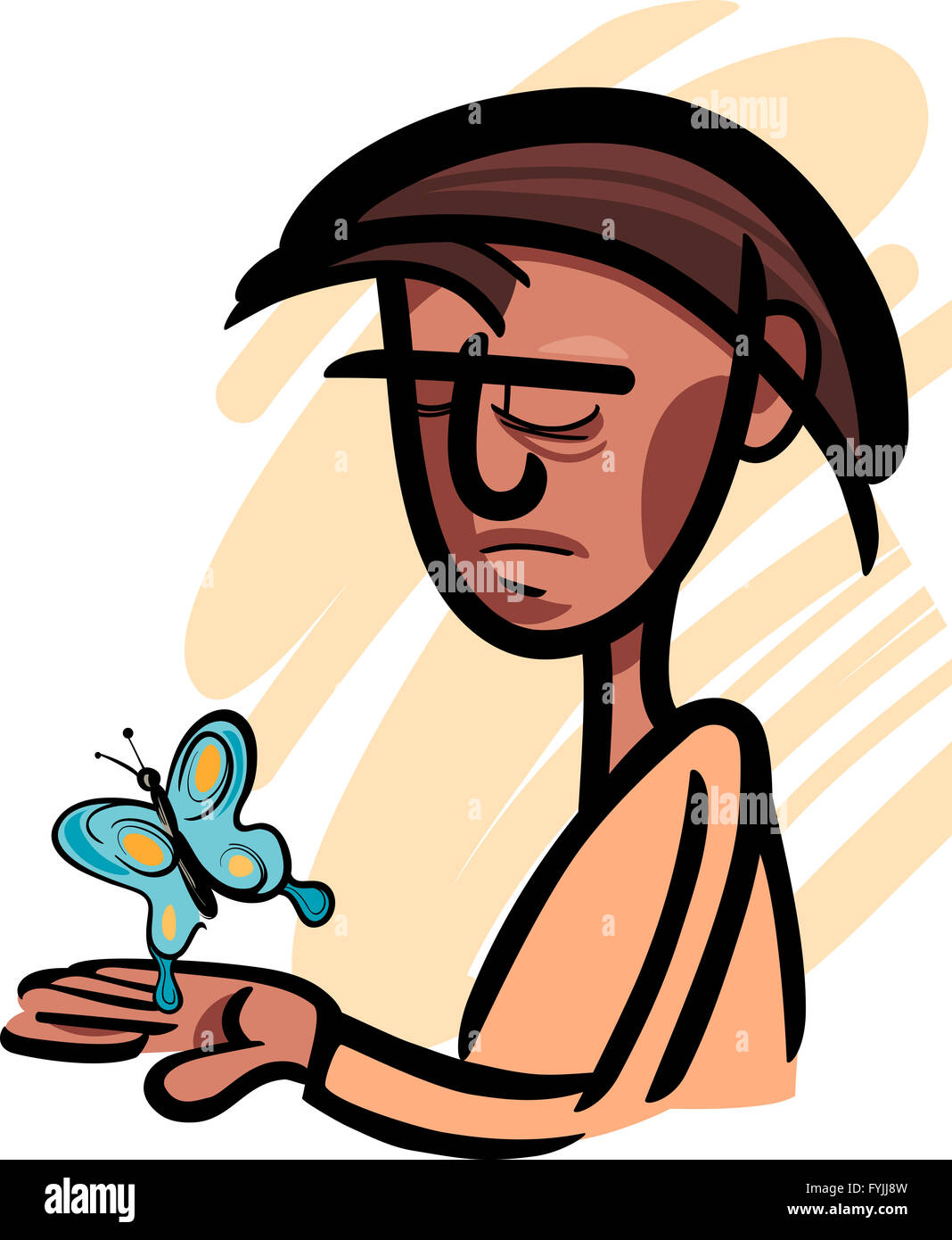 man with butterfly illustration Stock Photo - Alamy