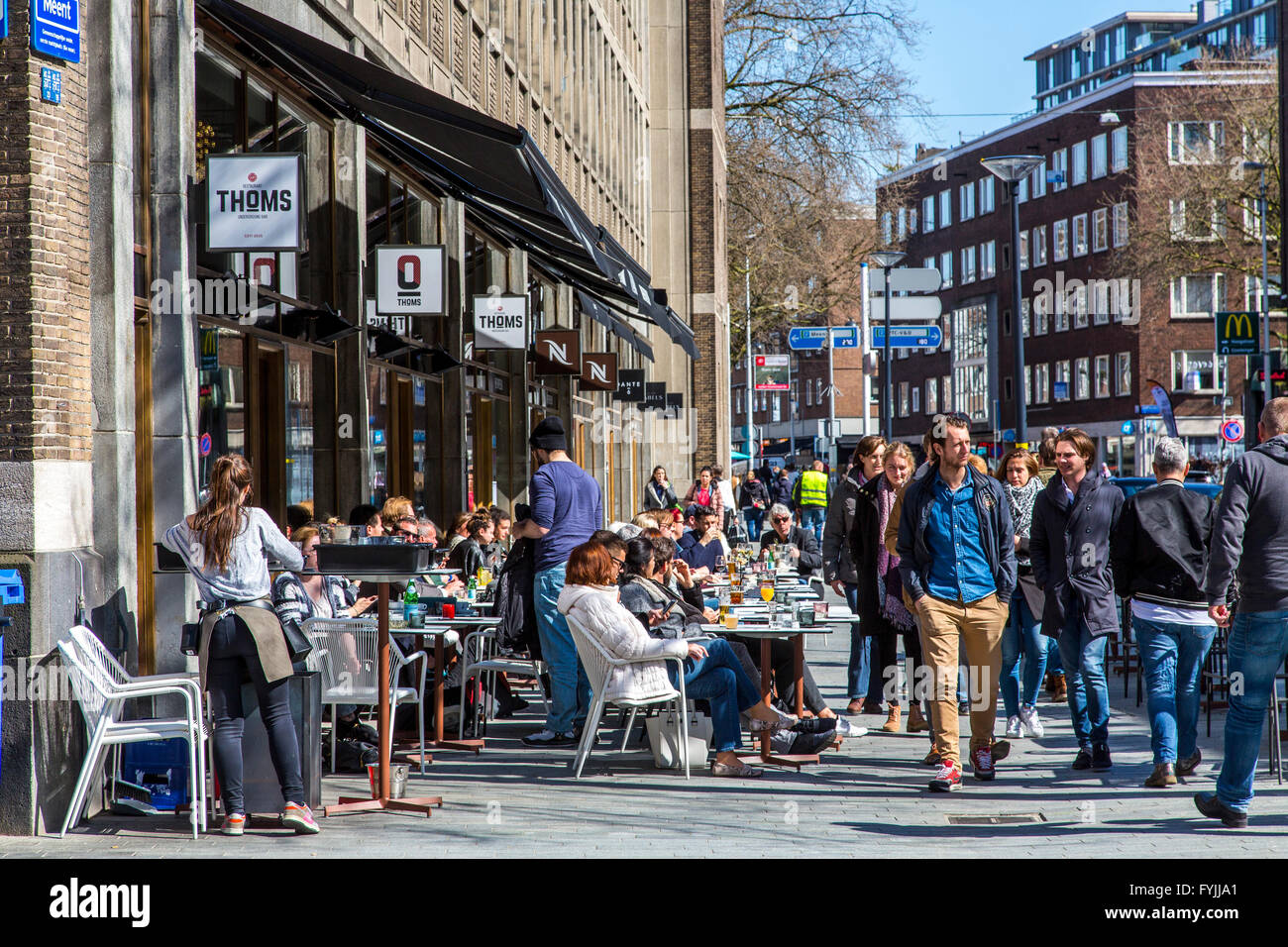 Street Cafe in downtown Rotterdam, Restaurant, Café, Thoms,Netherlands ...