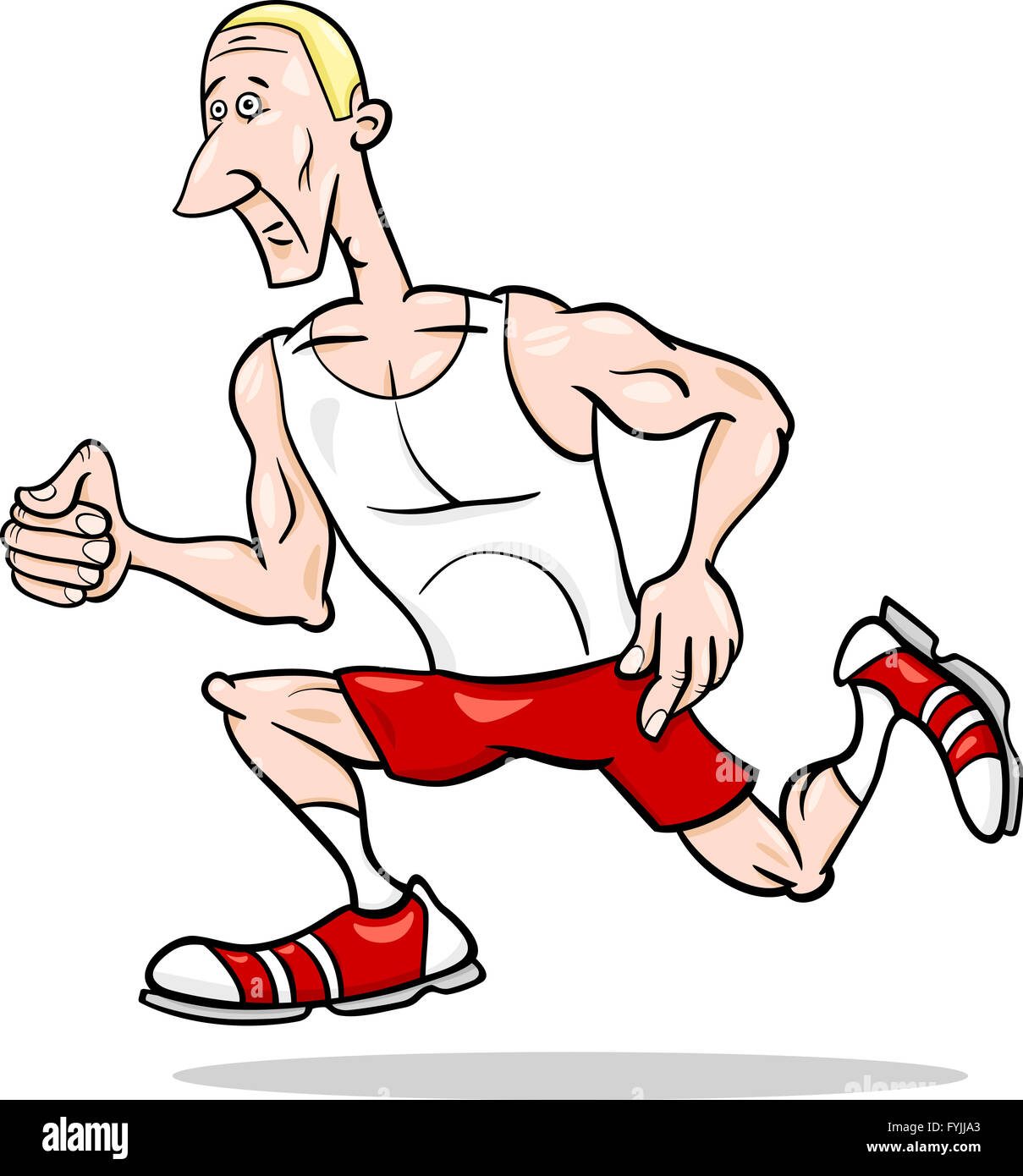 runner sportsman cartoon illustration Stock Photo - Alamy