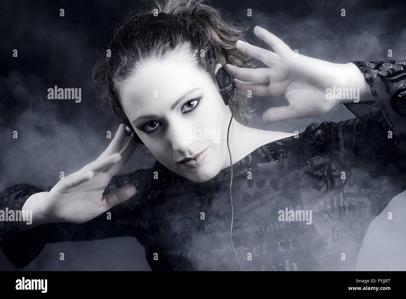 Woman head curly hair hi-res stock photography and images - Alamy