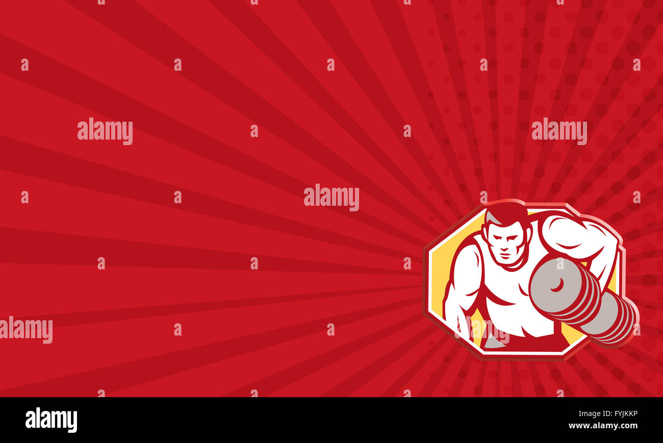 Weightlifter Lifting Weights Retro Stock Photo - Alamy