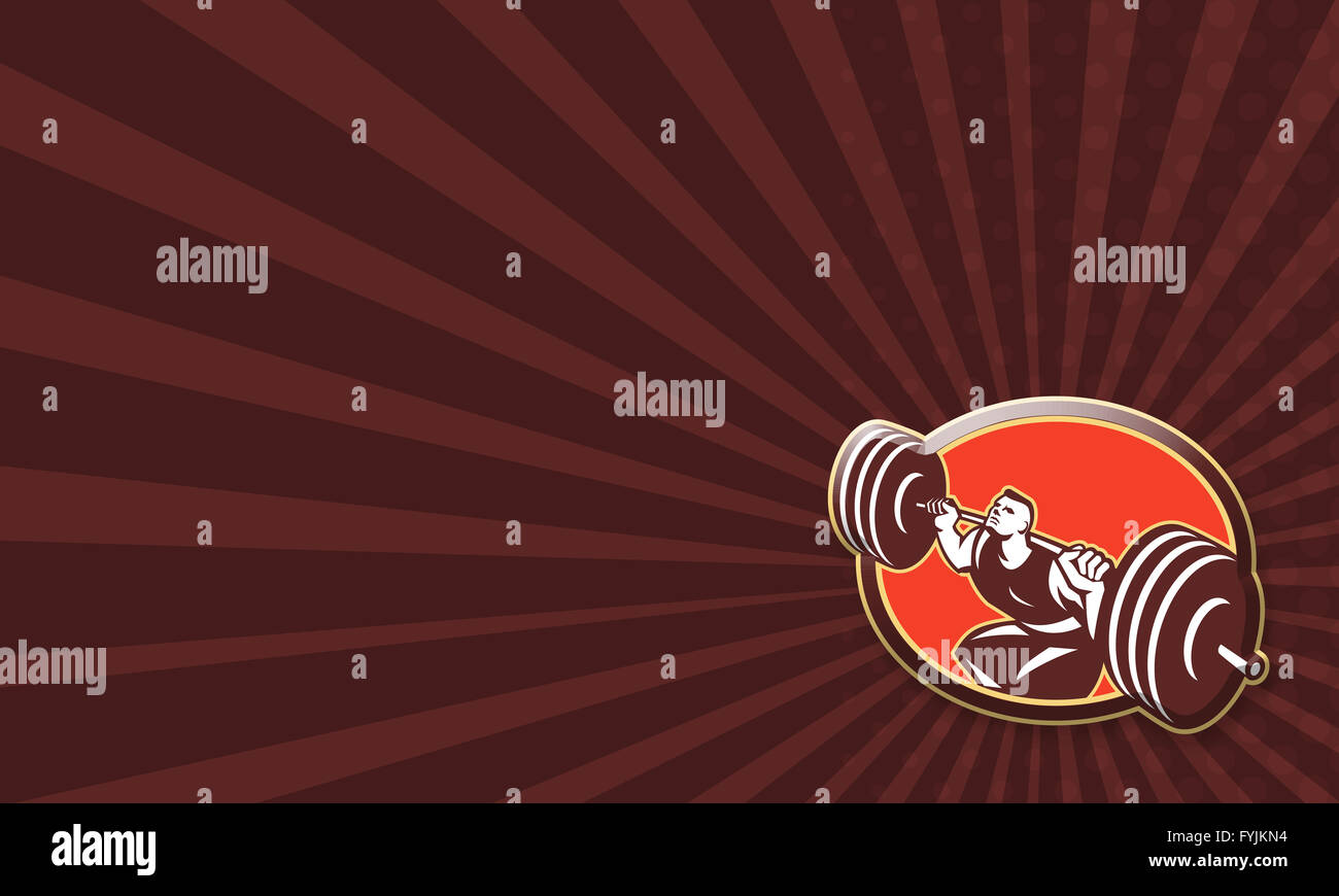 Weightlifter Lifting Barbells Cross-fit Retro Stock Photo - Alamy