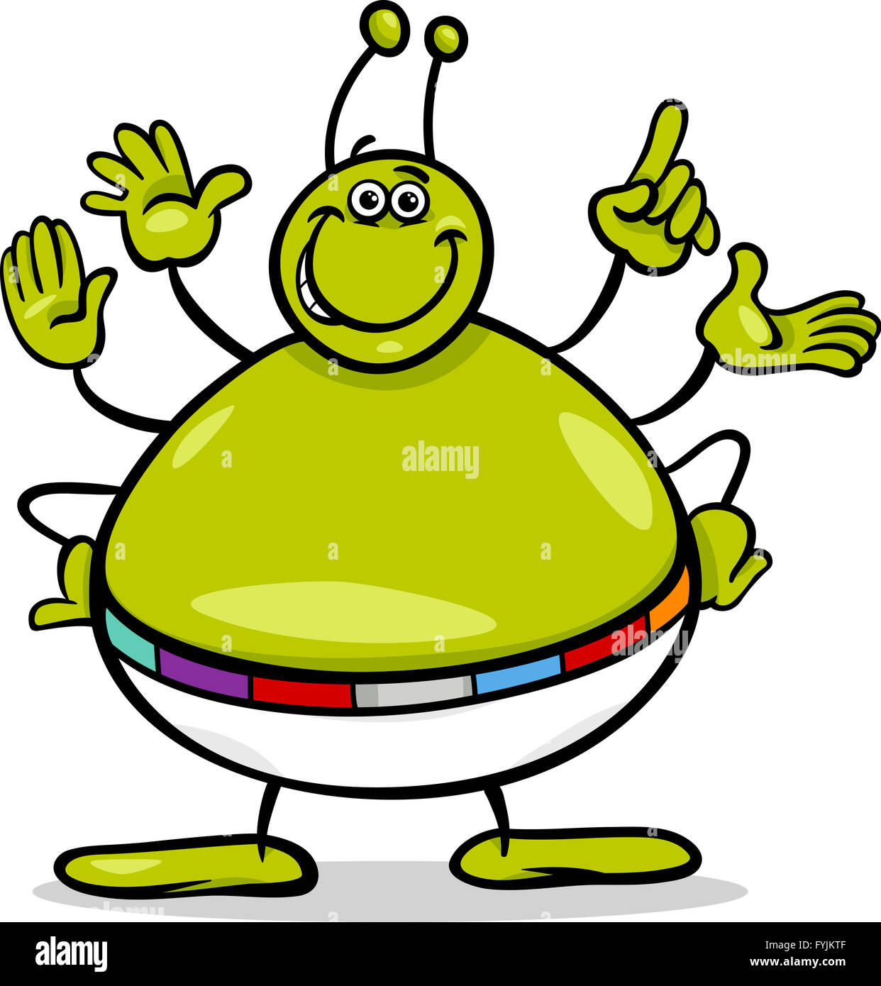 alien character cartoon illustration Stock Photo - Alamy
