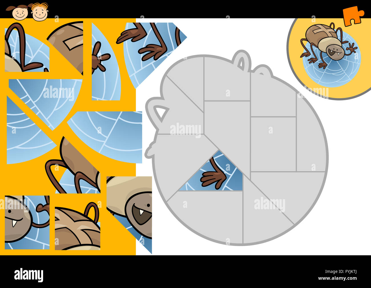 cartoon spider jigsaw puzzle game Stock Photo - Alamy
