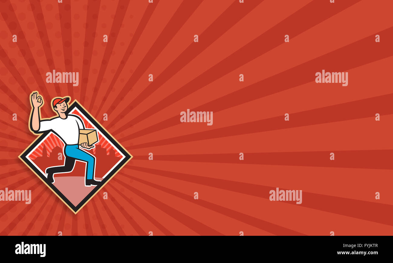 Delivery Worker Deliver Package Cartoon Stock Photo - Alamy