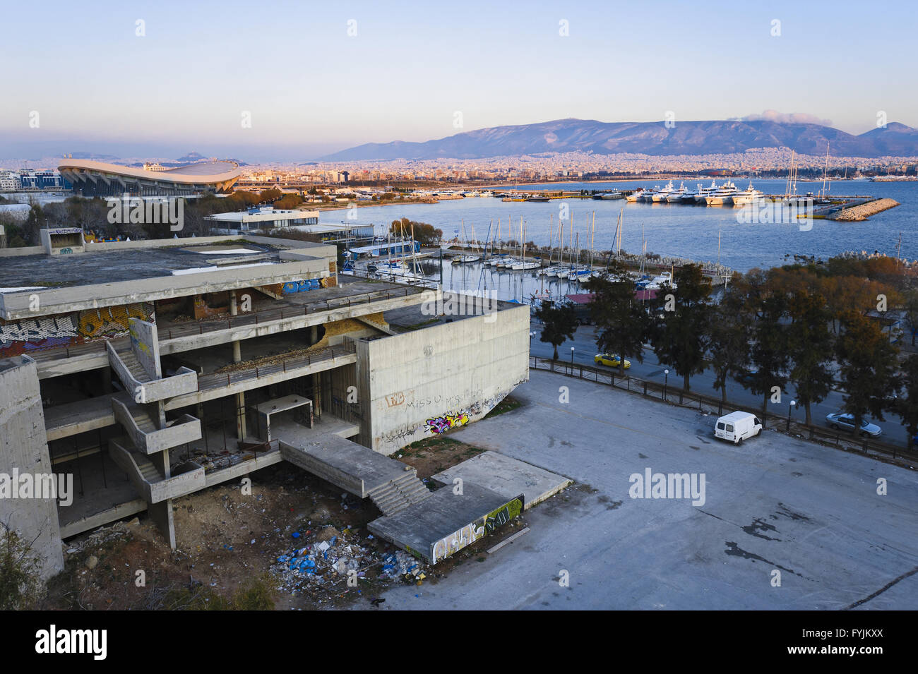 Derelict structural work in Paleo Faliro, Athens Stock Photo - Alamy