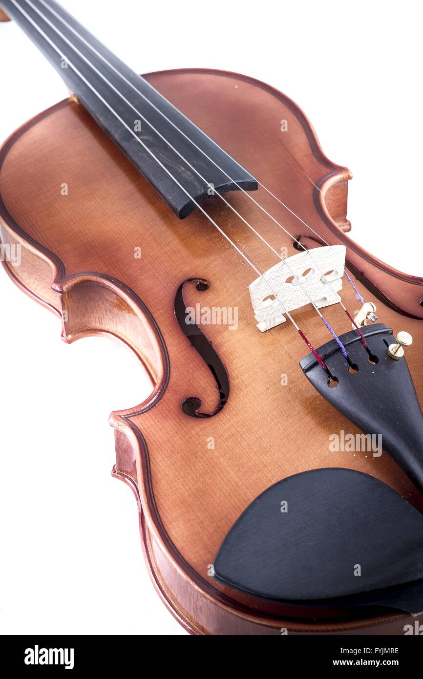 Classical, Violin front view isolated on white, vintage Stock Photo - Alamy