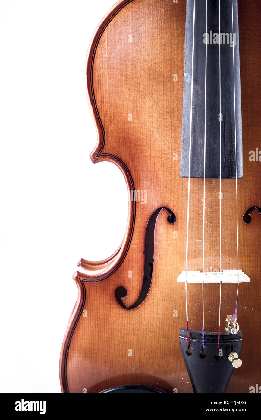 Melody, Violin front view isolated on white, vintage Stock Photo - Alamy
