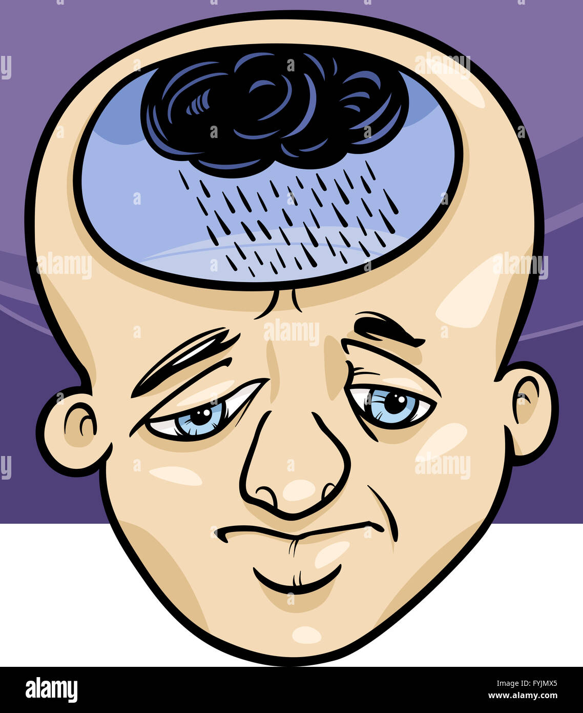 sad man concept cartoon illustration Stock Photo - Alamy