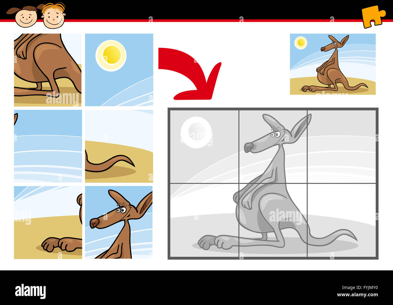 Cartoon kangaroo happy kids design hi-res stock photography and images ...