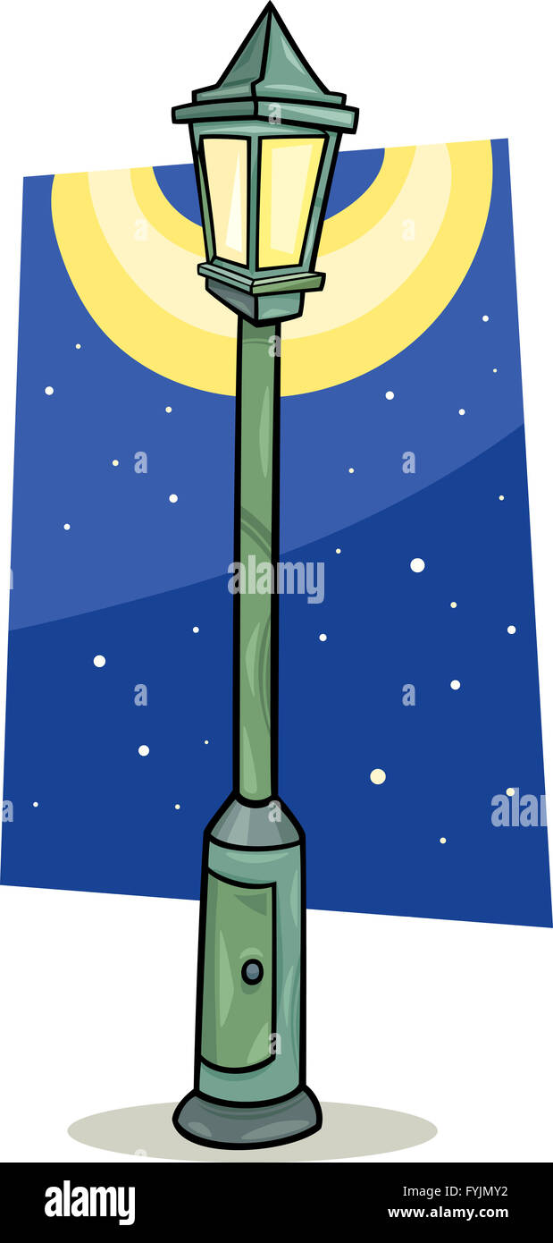 streetlight lantern cartoon illustration Stock Photo - Alamy