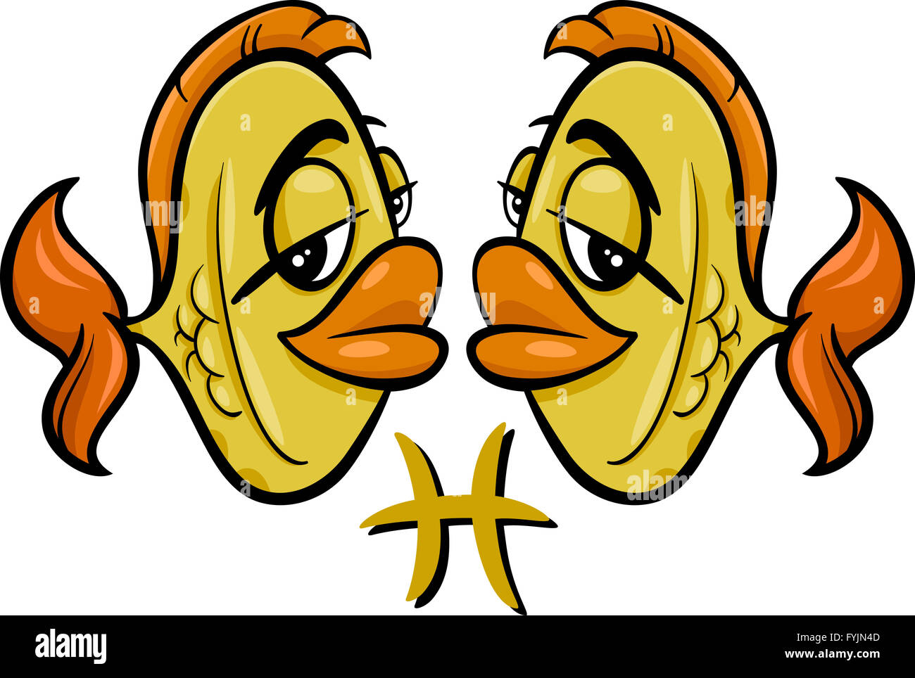 pisces or the fishes zodiac sign Stock Photo - Alamy