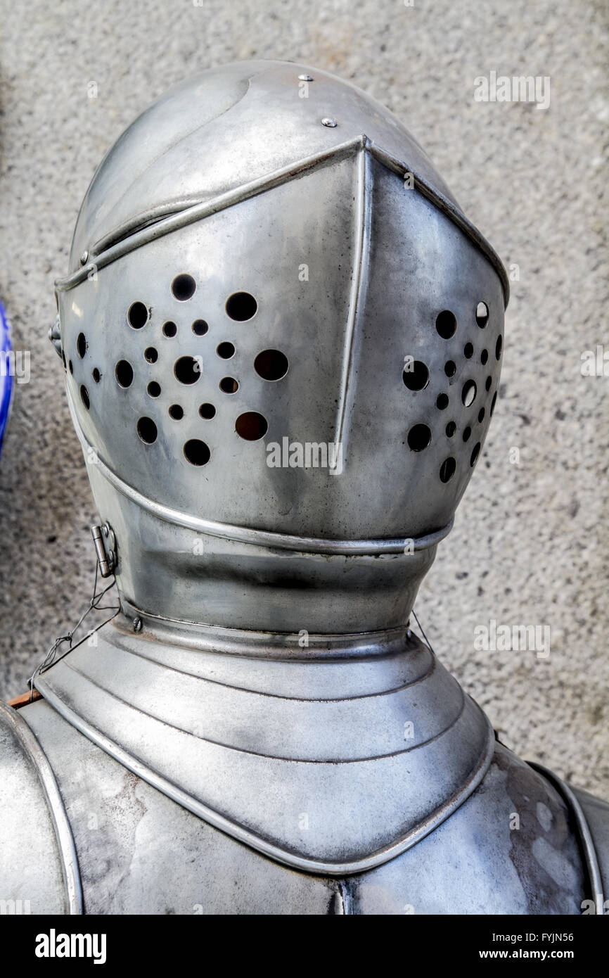 Spanish military armor, helmet and breastplate detail Stock Photo - Alamy